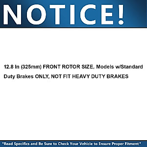 Detroit Axle - Front Brake Kit for Ford Explorer Flex Taurus Lincoln MKS MKT Drilled & Slotted Disc Brakes Rotors Ceramic Brake Pads Replacement : 12.8" inch Rotor