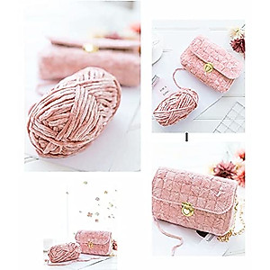 YUYOYE Chenille Yarn for Crochet and Knitting, Velvet Yarn, Fruit Green,40-6pack