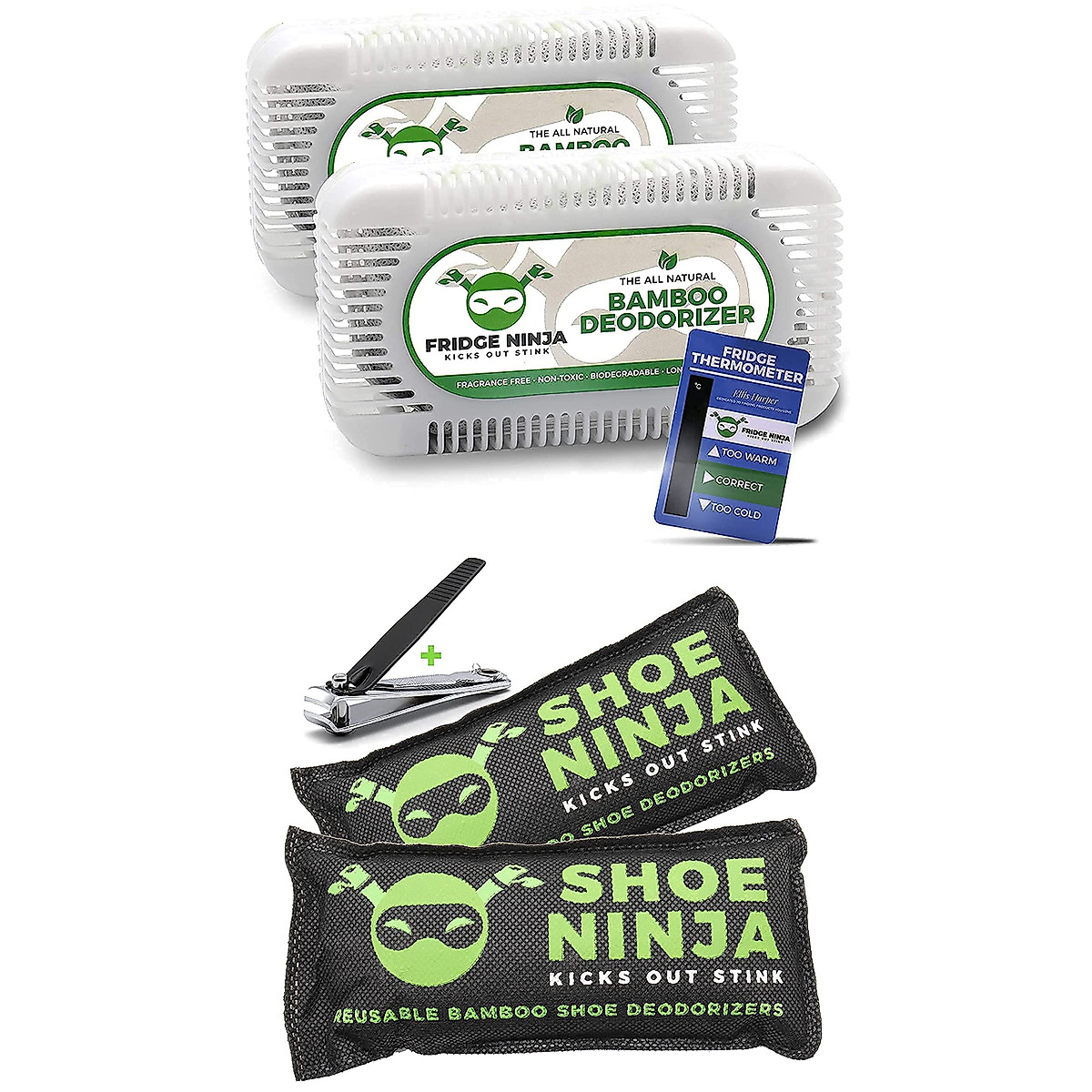 Refrigerator Deodorizer and Odor Eliminator (2 Pack) & Shoe Deodorizer and Odor Eliminator (2 Pack)