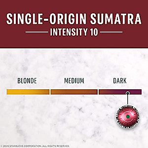 Starbucks by Nespresso Dark Roast Single-Origin Sumatra Coffee (32-count single serve capsules, compatible with Nespresso Vertuo Line System)