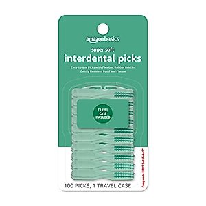 Amazon Basics Interdental Picks, 100 Count, 1 Pack