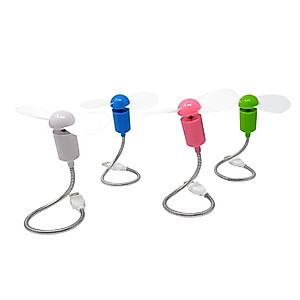 Honbay 4PCS Mini Mobile Portable USB-Powered Cooling Fan Gooseneck Air Blower for Desktop PC Computer Laptop Notebook Tablet