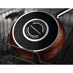 Cook Code 10-Piece Pots and Pans, White Ceramic Nonstick Copper Finish Cookware Set with Lids— Oven Suitable Dishwasher Suitable PFOA/PTFE Free