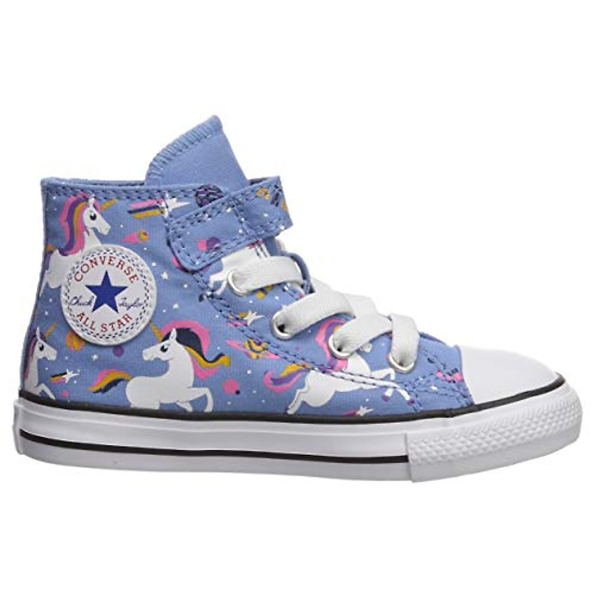 Converse Baby-Girl's Chuck Taylor All Star 1V Unicons Sneaker, Light Blue/Black/White, 3 M US Infant