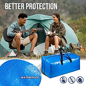 TAILI Heavy Duty Moving Bags, Extra Large Packing Bags W/Backpack Straps Strong Handles & Zippers,Storage Totes For Space Saving, Clothes Storage, Alternative to Box(Blue,Set of 6)