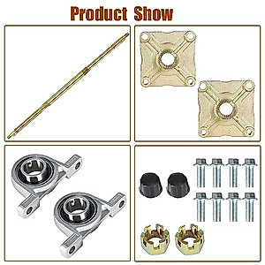 GXYWADY 32 Go Kart Rear Axle Kit with Shaft + Hub + Chain + Brake Master Cylinder Replacement for DIY Rebuild Go Kart ATV