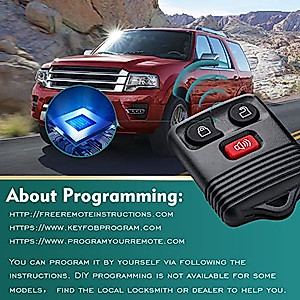 HelloAuto Key Fob Fits Ford F150 F250 F350 Explorer Escape Expedition, Keyless Entry Remote for Lincoln Mercury. (FCC ID : CWTWB1U345, CWTWB1U33) 3-Btn 2PCS