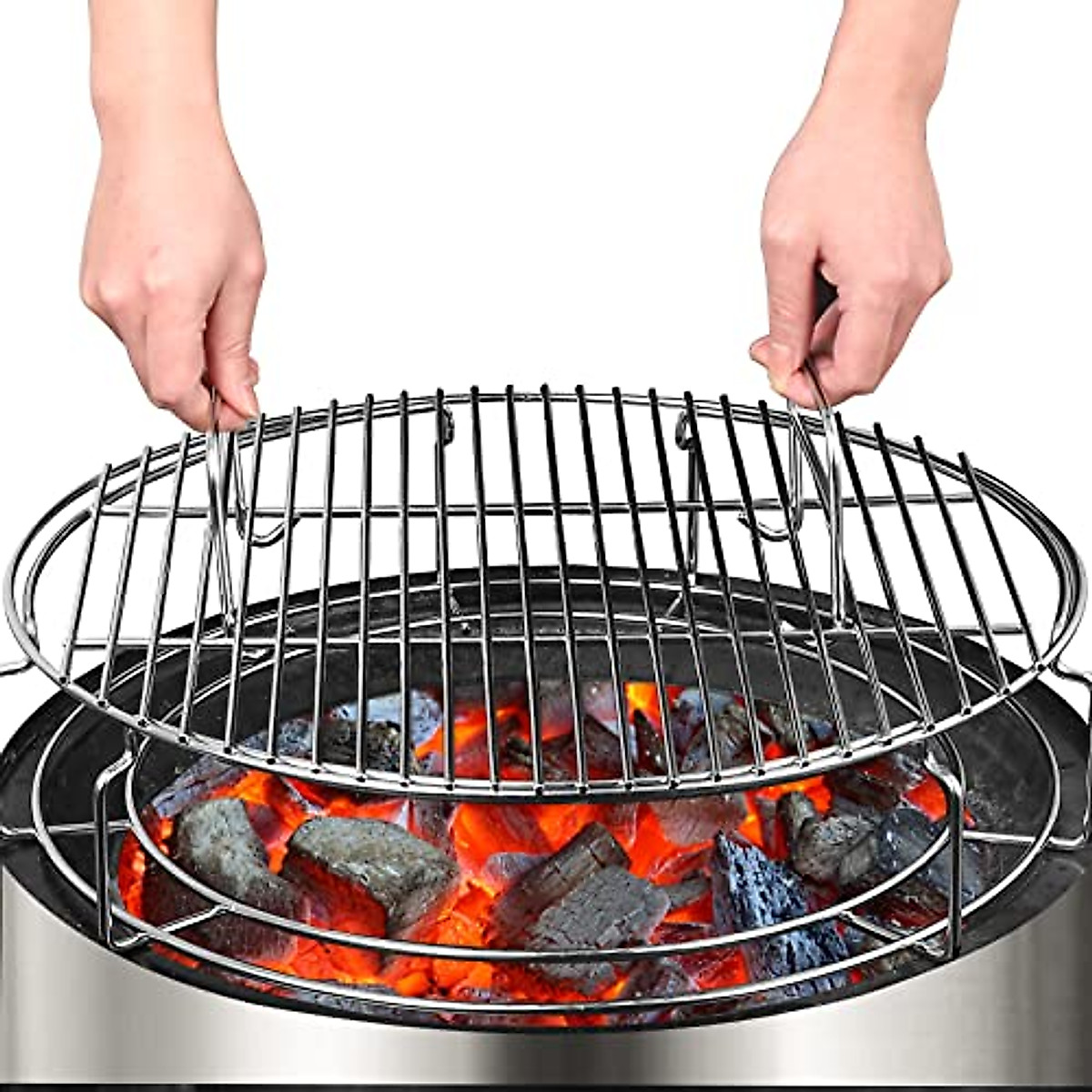 Fire Pit Cooking Grate Accessory for Solo Stove Bonfire 19.5 Inch, Stainless Steel Grill Grate for Bonfire Fireplace Tools