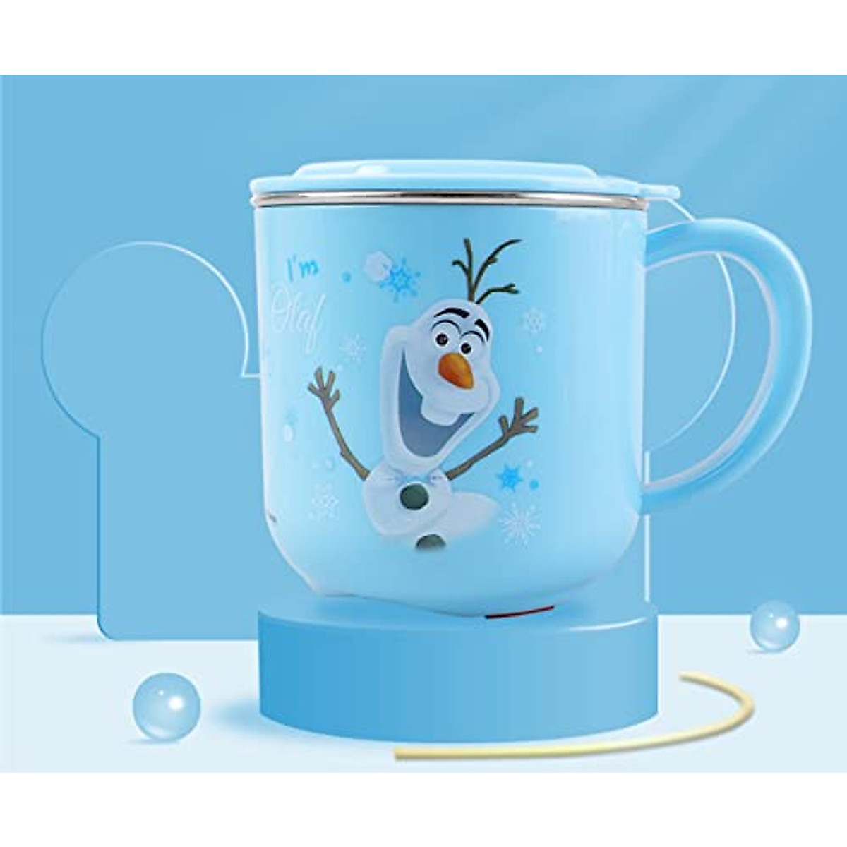 Disney Frozen Olaf ABS Stainless Steel Cup with Lid, 250ml, Blue