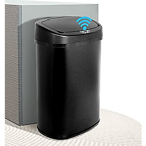 Trash Can 13 Gallon Trash Can Kitchen Automatic, Motion Sensor & Touch-Free, Brushed Stainless Steel Trash Can with Lid, Mute Designed, High-Capacity Touchless Garbage Can Waste Bin for Home Office