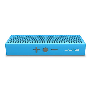JLab Crasher Slim Wireless Bluetooth Speaker | Multi-Room Party Stereo | Bluetooth 2.1 | 18 Hour Battery Life | Water Resistant & Dust Resistant| USB + AUX Backup Available | Blue