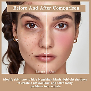 HOSAILY Cream Blush & Concealer Palette, 12 Colors, Long Wearing, Smudge Proof, Blendable Matte Finish, Face Makeup (02)