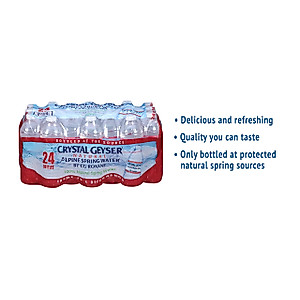 CRYSTAL GEYSER SINCE 1977 Pallet Of 84 Cases, Of Alpine 100% Natural Spring Water, 24 16.9oz bottlesper Case, Bottled at The Source, Clear, (CGW24514PL)