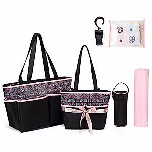 Diaper Tote Bag Diaper Bag - Nappy Bag Baby Diaper Totes for Mom Grils Unisex Maternity Nappy Bag Organizer Large Capacity Canva Tote Bag Beach Bag (Light Pink)