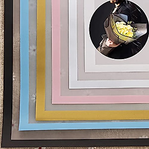 OUKEYI 30 Counts /6 Colors Color Edge Matte Frosted Paper Translucent Waterproof Floral Wrapping Paper，Florist Bouquet Supplies,DIY Crafts,Gift Packaging or Gift Box PackagingPaper 22.8x22.8Inch