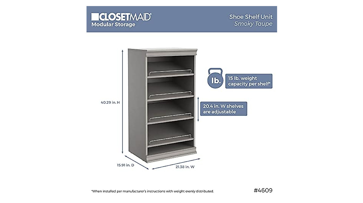 ClosetMaid Modular Stackable Shoe Shelf - Taupe