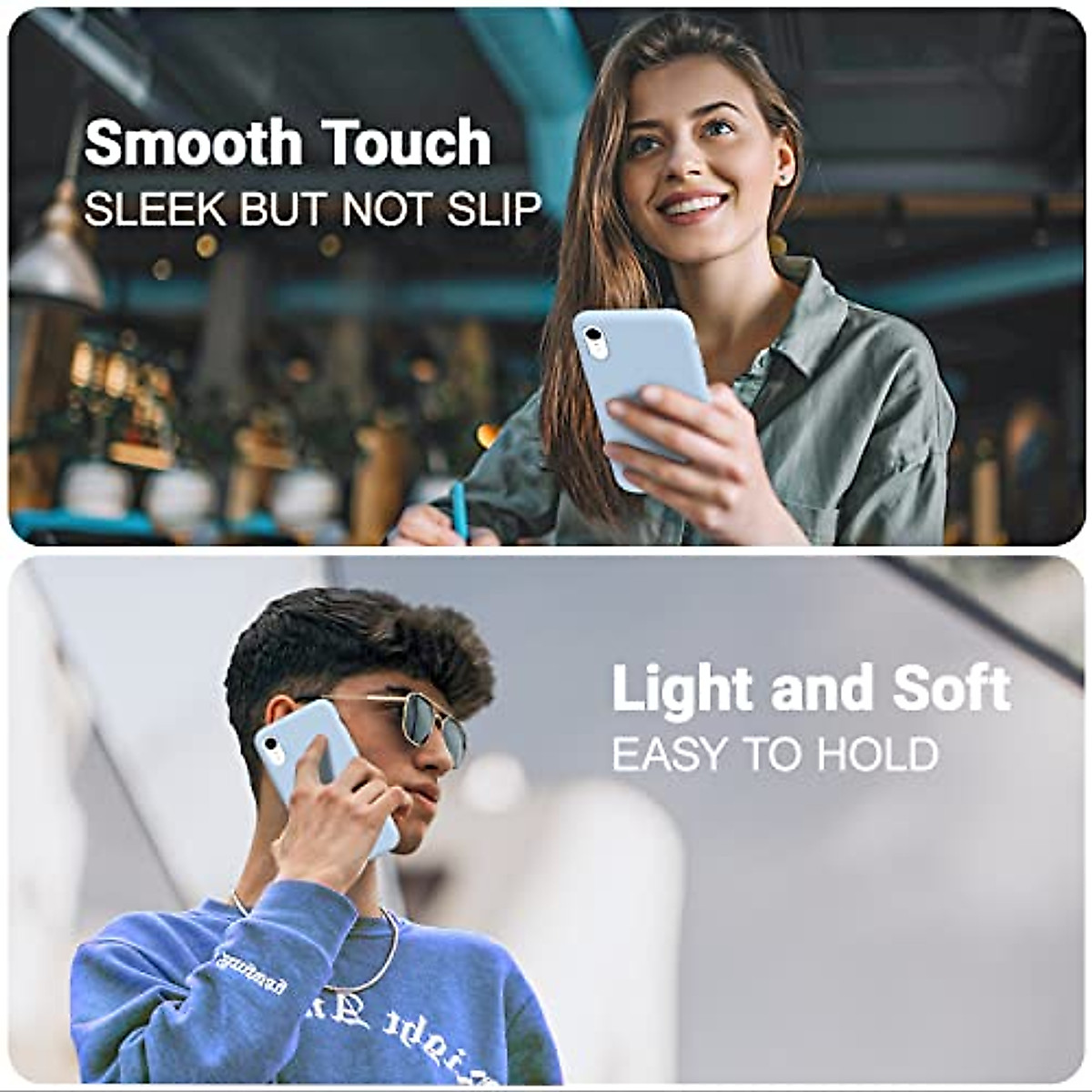 AOTESIER for iPhone XR Case,Upgraded Liquid Silicone with [Soft Anti-Scratch Microfiber Lining] Drop Protection Phone Case for iPhone 10 XR 6.1 inch - Mystery Blue