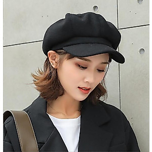 Newsboy Hats for Women, Women Newsboy Hat Trucker Hat Beret Newsboy Caps Retro Fashion Winter Hats for Women 2023 A Black