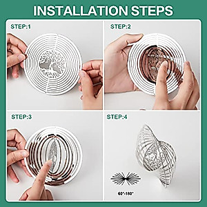 Wind Spinners,18in 3D Stainless Steel Hanging Outdoor Wind Spinner with Butterfly Pendant and 2 Pcs 360° Rotating Hook, Lawn Art Decor for Outside Yard and Garden (1 Pack)