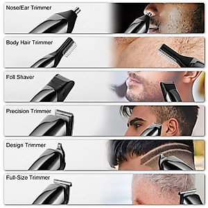 TUSHANGGE Beard Trimmer for Men Hair Clippers Electric Razor Body Hair Trimmer 6 in 1 Beard Grooming Kit Waterproof USB Rechargeable