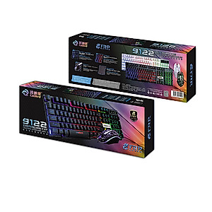 CADEVE-9122 LED Backlit Wired Gaming Keyboard and Mouse Combo, Mechanical Feeling/Gaming Experience