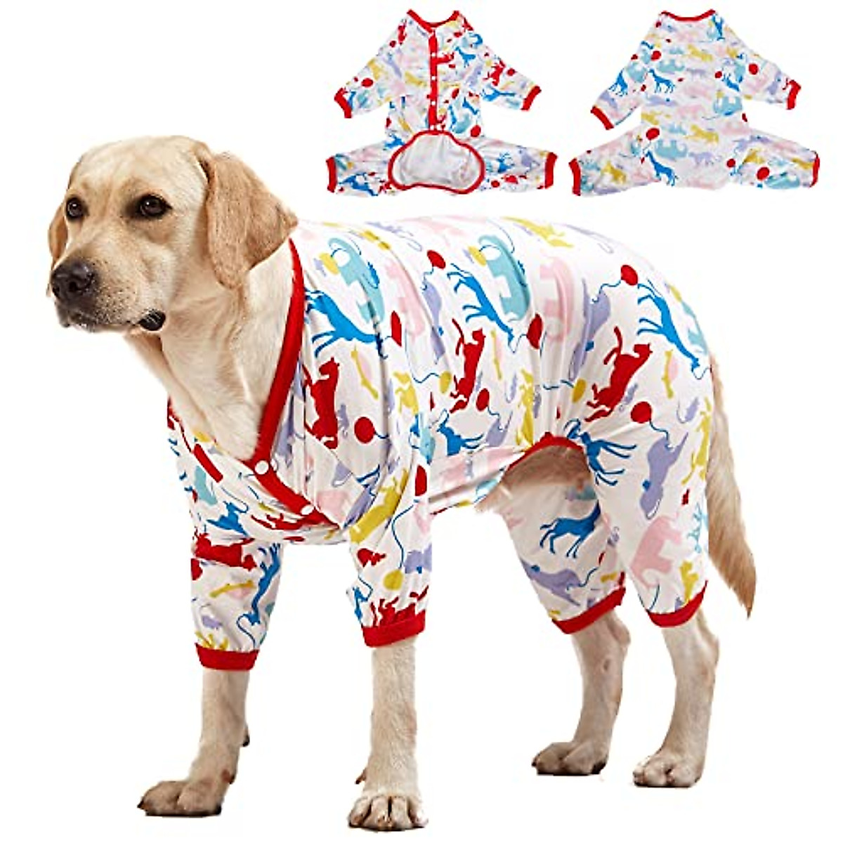 LovinPet Giant Large Dog Pajamas, Large Dog Surgical Recovery Shirt, Lightweight Pullover Dog Pajamas, Large Breed Dog Jammies, Pet PJ's/Large