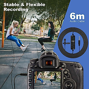 SYNCO G2(A2) Wireless Lavalier Microphone and an Extra 6M Cord lavalier Microphone