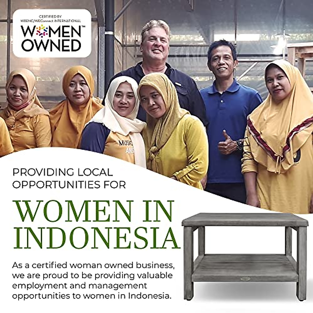 CostalVogue Eleganto Shower Bench Teak Wood Shower Bench with Storage Shelf Shower Foot Stool in Antique Gray Finish for Indoors and Outdoors - 24 inches Long