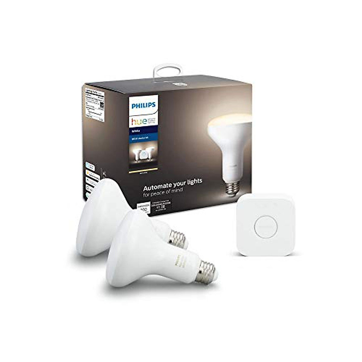 Philips Hue White BR30 LED 65W Dimmable Wireless Smart Light Starter Kit