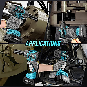 Seesii 1000Nm(738ft-lbs) Cordless Impact Wrench High Torque,1/2" Brushless Impact Gun w/Two 4.0AH Battery,Fast Charger, 5 Sockets & Storage Case, Electric Impact Wrench for Car Truck,WH760