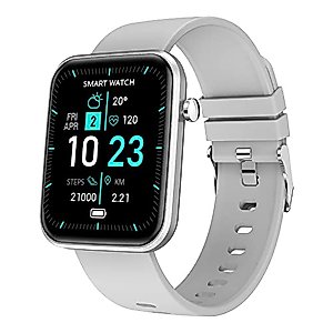pstuiky 1.69 "Full Screen Ip67 Waterproof Smart Watch Fitness Monitoring Watch with Heart Rate Sleep Monitor Gait Monitoring Calorie Counter iOS and Android 2023 (White)