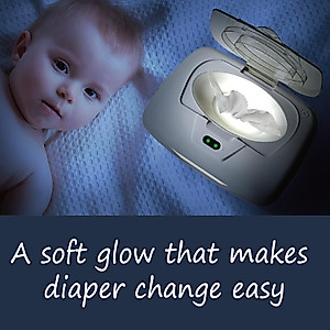 GOGO Pure Baby Wet Wipe Warmer and Wet Wipe Dispenser, Advanced Features - 4 Bright Auto Off LED Ample Lights for Nighttime Changes, Dual Heat for Baby's Comfort, Improved Design and Only at Amazon