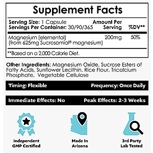 Nootropics Depot MicroMag Magnesium Capsules | 625mg | 90 Count | Contains 200mg of Elemental Magnesium