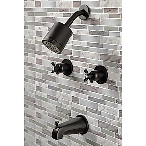 Kingston Brass KBX8140ZX Millennium Tub and Shower Faucet, Matte Black 7.31 x 8 x 72