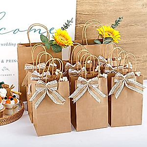 TOMNK 45pc Kraft Paper Gift Bags with Handles - 8/10/12.6 Inch (3 Sizes, 15pc Each) for Business & Party Use