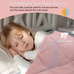 NexHome Weighted Blanket Kids 5lbs, 36x48 inches Toddler Heavy Blanket, Warming and Cooling Weighted Blanket for Boys and Girls, 100% Soft and Breathable Kids Weighted Blanket, Pink.