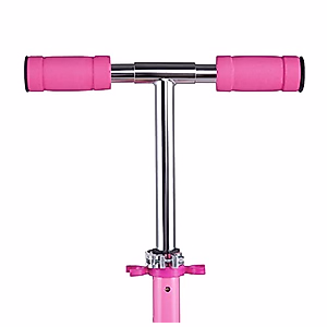 Voyager 2 Wheel Kick Scooter with Light Up Wheels and T-bar – Foldable, Non-Slip Deck, Comfortable & Smooth Ride