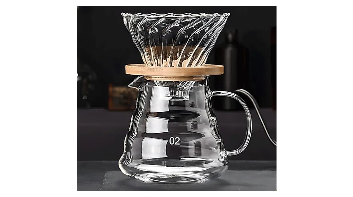 COFISUKI Pour Over Coffee Maker - 20 OZ /600ML Coffee Server with Glass ...