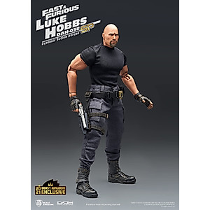 The Rock Action Figure As Luke Hobbs Limited Edition Fast and Furious - Model DAH-03 Fabric Clothing - Heavy Machine Gun, Ammo Box, Pistol, 4 Hands - Merchandise by Beast Kingdom