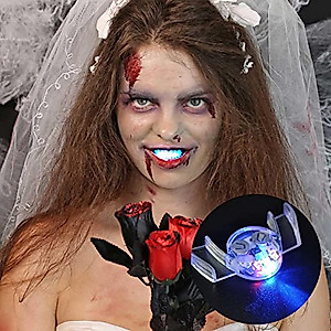 Brush Holder with Travel Halloween Glitter Dentures Glitter Strange Teeth Led Glitter Braces Color Novelty Teeth Veneer Teeth