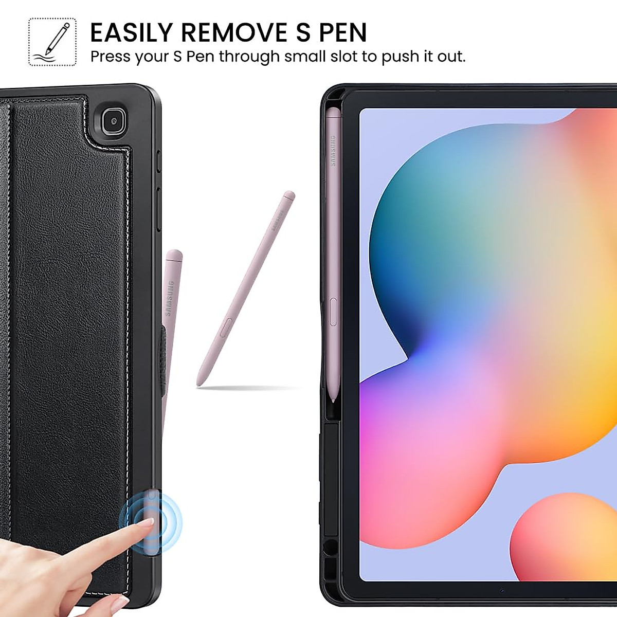 ZtotopCases for Samsung Galaxy Tab S6 Lite 10.4 Inch Tablet Case 2024/2022/2020 [5 Magnetic Stand Angles] with S Pen Holder,PU Leather, TPU+PC Back Cover, Model(SM-P620/P625/P610/P613/P615/619), Black
