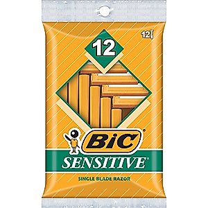 BIC Single Blade Razor, Sensitive, 12 ct