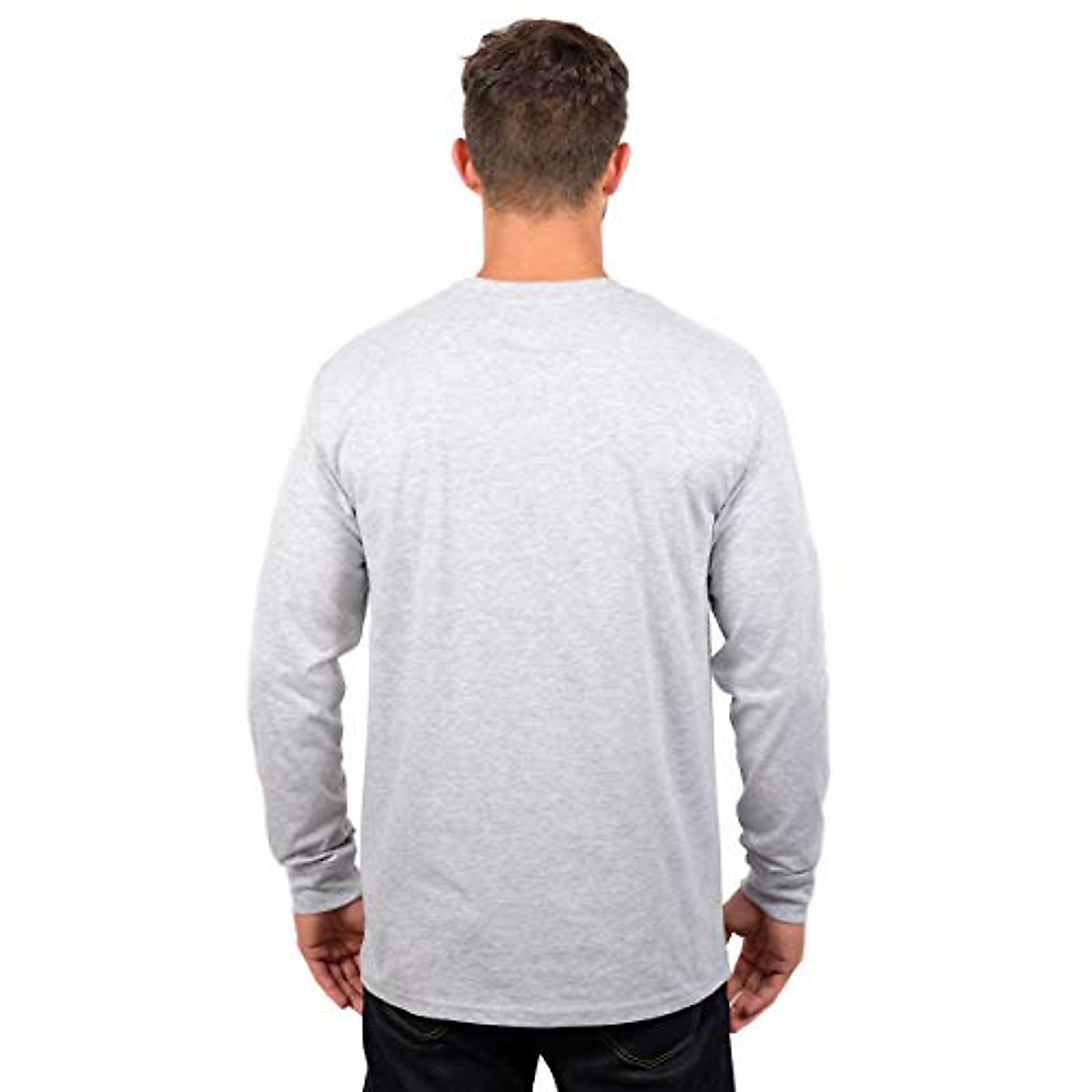 Ultra Game NBA Chicago Bulls Mens Supreme Long Sleeve Pullover Tee Shirt, Heather Gray, Large