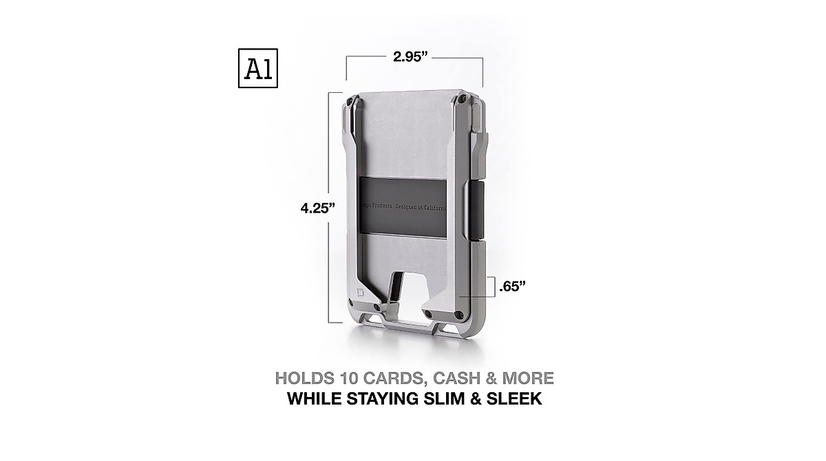 Dango Slim Minimalist Wallet - RFID Blocking, Satin Silver