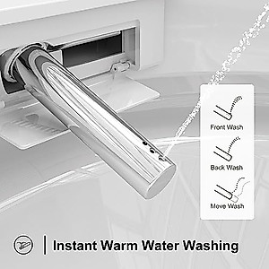 HOROW Smart Toilet with Heated Bidet, Instant Warm Water, Pre-Wet, Tankless Toilet with Dual Flush System 1/1.27 GPF