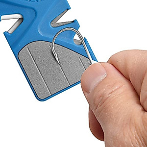 CUDA Diamond Pocket Sharpener #23062 | Compact Portable Sharpener with Integrated Line Cutter, Bottle Opener, & Hook Sharpening Grooves