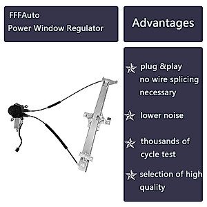 FFFauto 741-586 Front Driver Side Window Regulator Motor fit Ford E150 E250 E350 E550 Club Wagon Econoline Super Duty OEM: 11A125，5073325AA,Direct fit,Easy Install