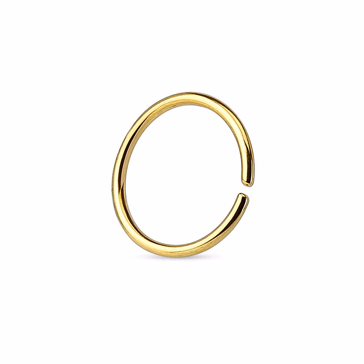 Gold-Tone 316L Surgical Steel Seamless Annealed Continuous Nose Ring Hoop 1/4" 20G