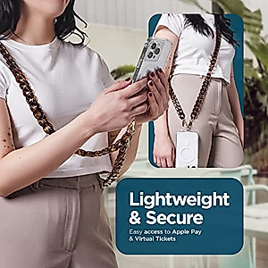 Case-Mate Crossbody Phone Lanyard/Chain [Works with All Phones] Hands-Free Cell Phone Strap - Phone Charm - Neck Chain Holder for iPhone 15 Pro Max/ 14 Pro Max/ 13 Pro Max/ 12/ S23 - Tortoise Shell