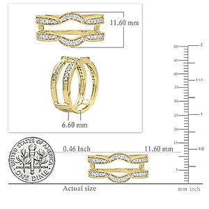 Dazzlingrock Collection 0.34 Carat (ctw) 10K Round Diamond Wedding Enhancer Double Guard Ring 1/3 CT, Yellow Gold, Size 7